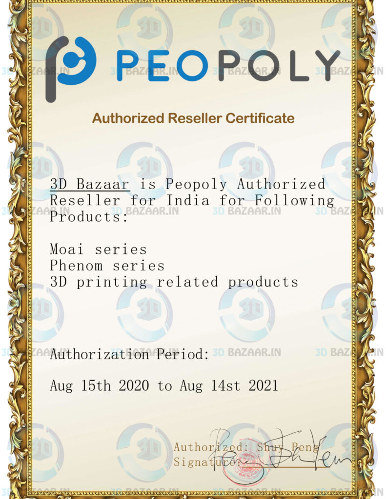 Certificates – 3D Bazaar – 3D Printers, 3D Printing Services, Shop ...