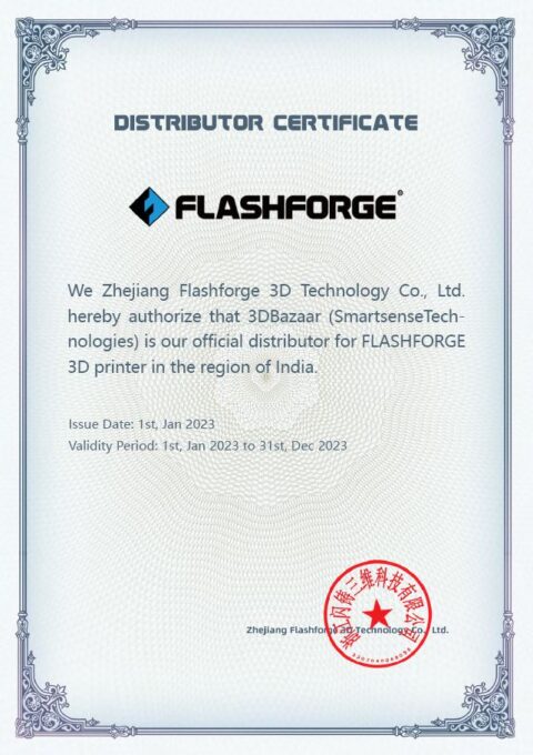 Certificates – 3D Bazaar – 3D Printers, 3D Printing Services, Shop ...